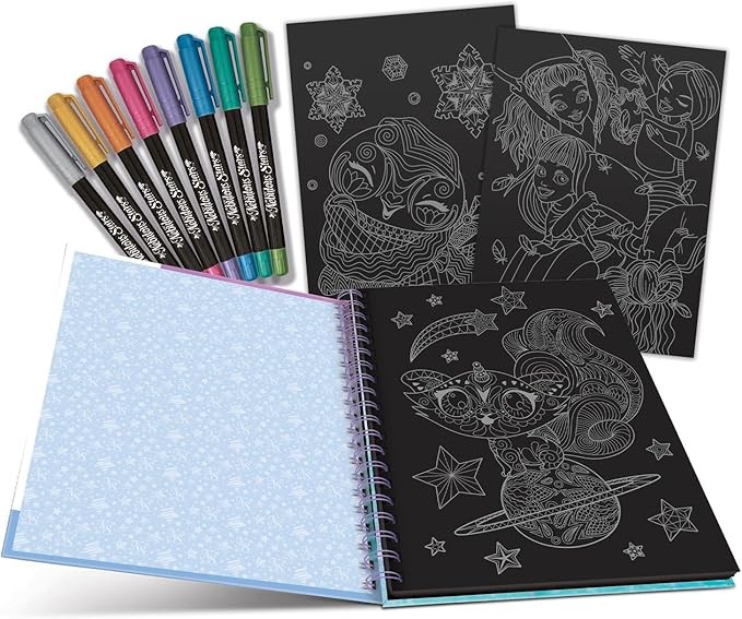 nebulous stars black pages coloring book
