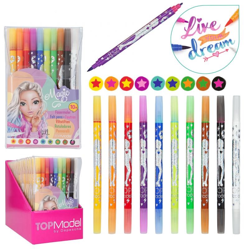 Buy Top Model Magic Double Marker 10 Pens Online | Yallatoys Qatar
