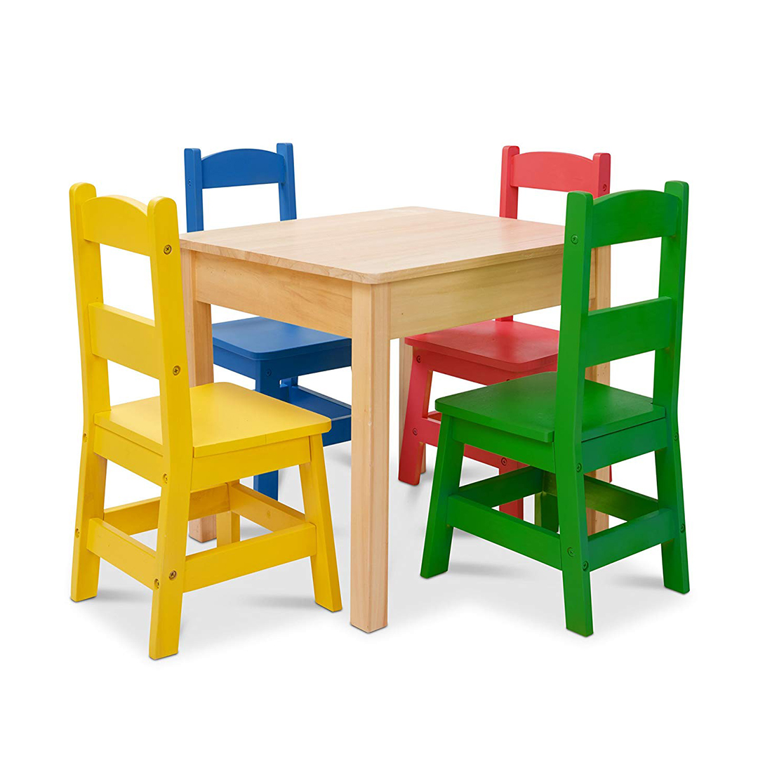 Melissa & Doug Wooden Kids Table and 4 Chairs
