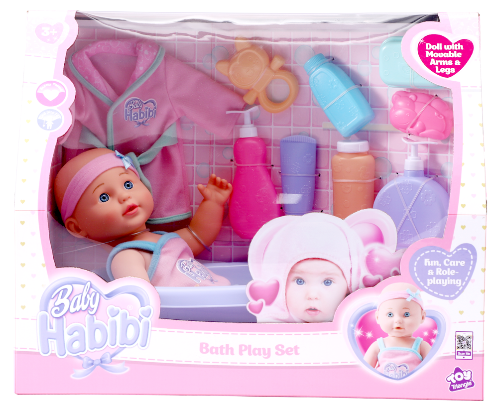 Buy Baby Habibi Doll Bath Play Set 14inch Online | Yallatoys Qatar