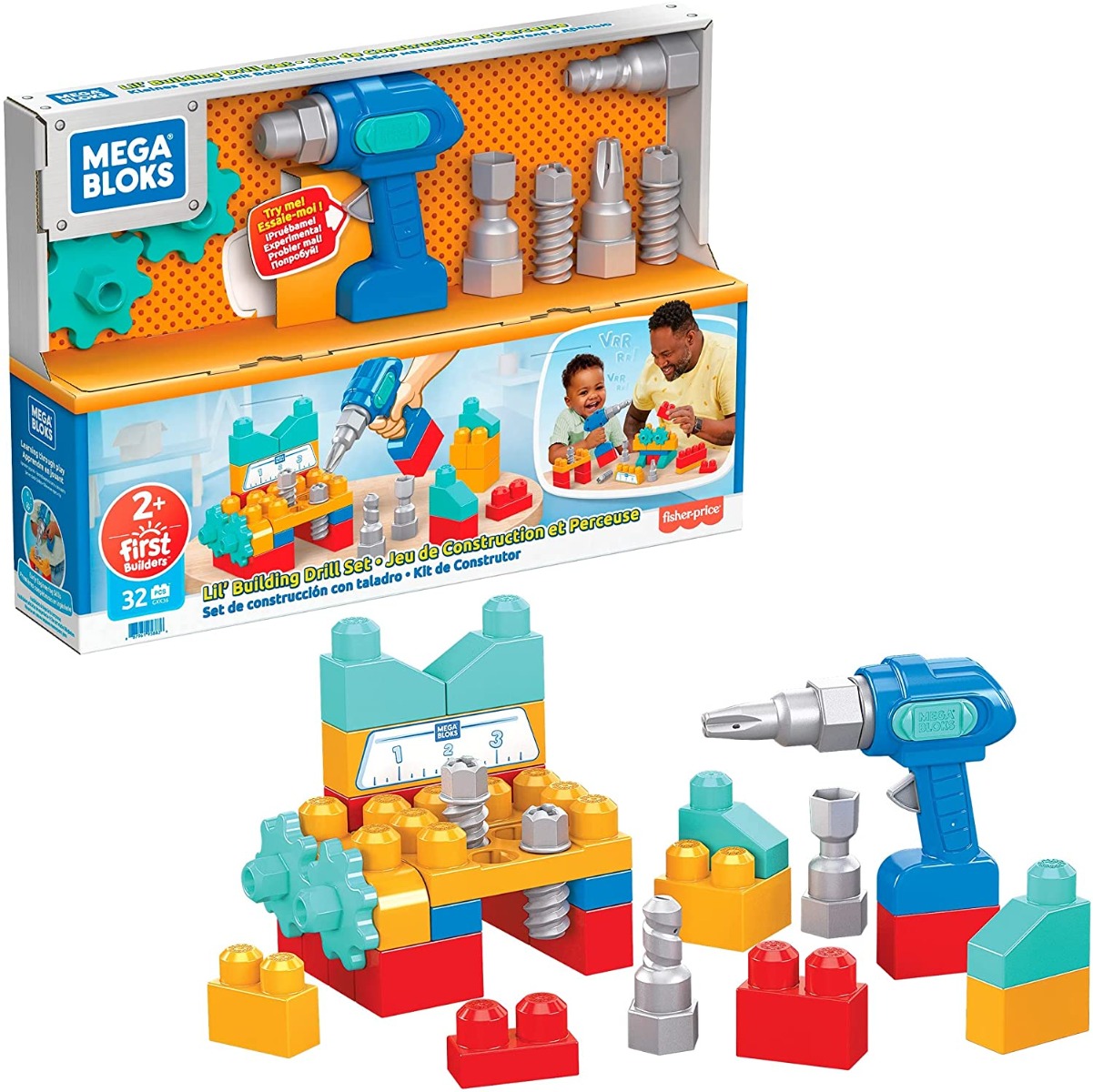Buy Mattel Mega Blocks Lil Building Drill Set Online | Yallatoys Qatar