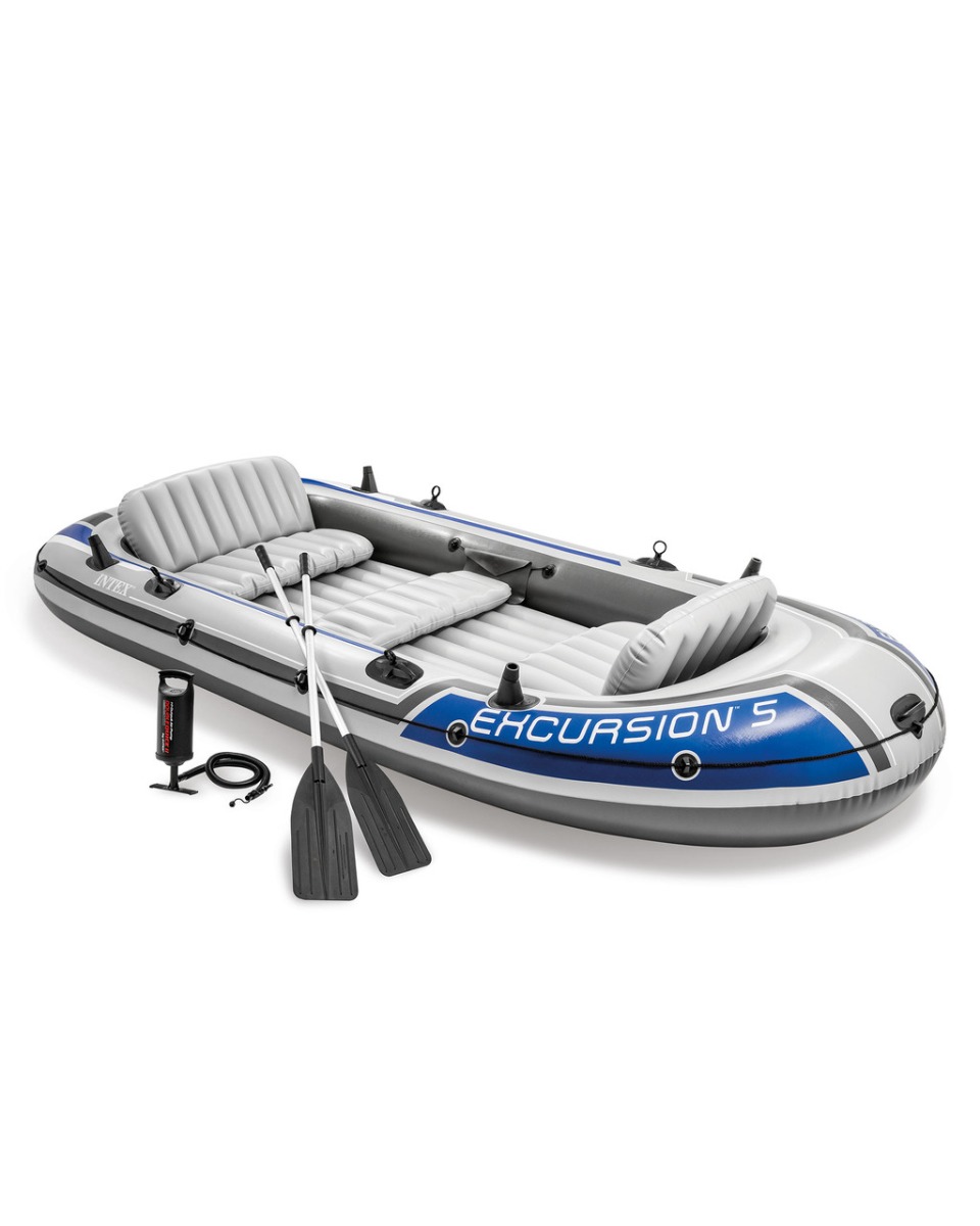 Buy Intex Excursion Inflatable Boat Set 5 Person Online | Yallatoys Qatar