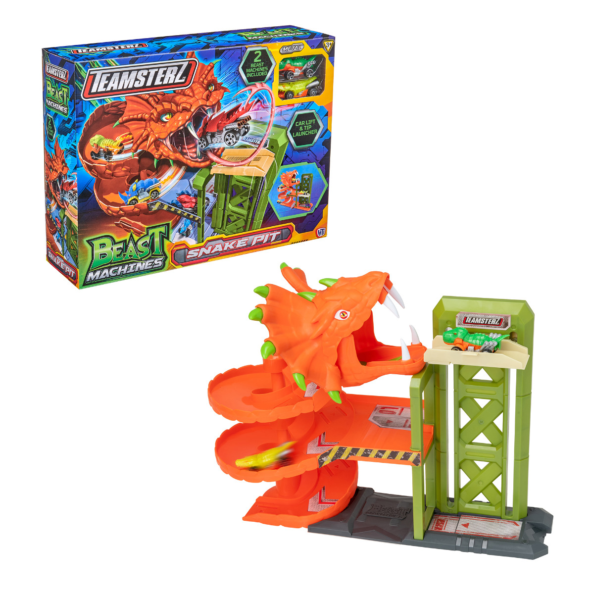 Buy Teamsterz Beast Machines Snake Pit With 2 car Online | Yallatoys Qatar