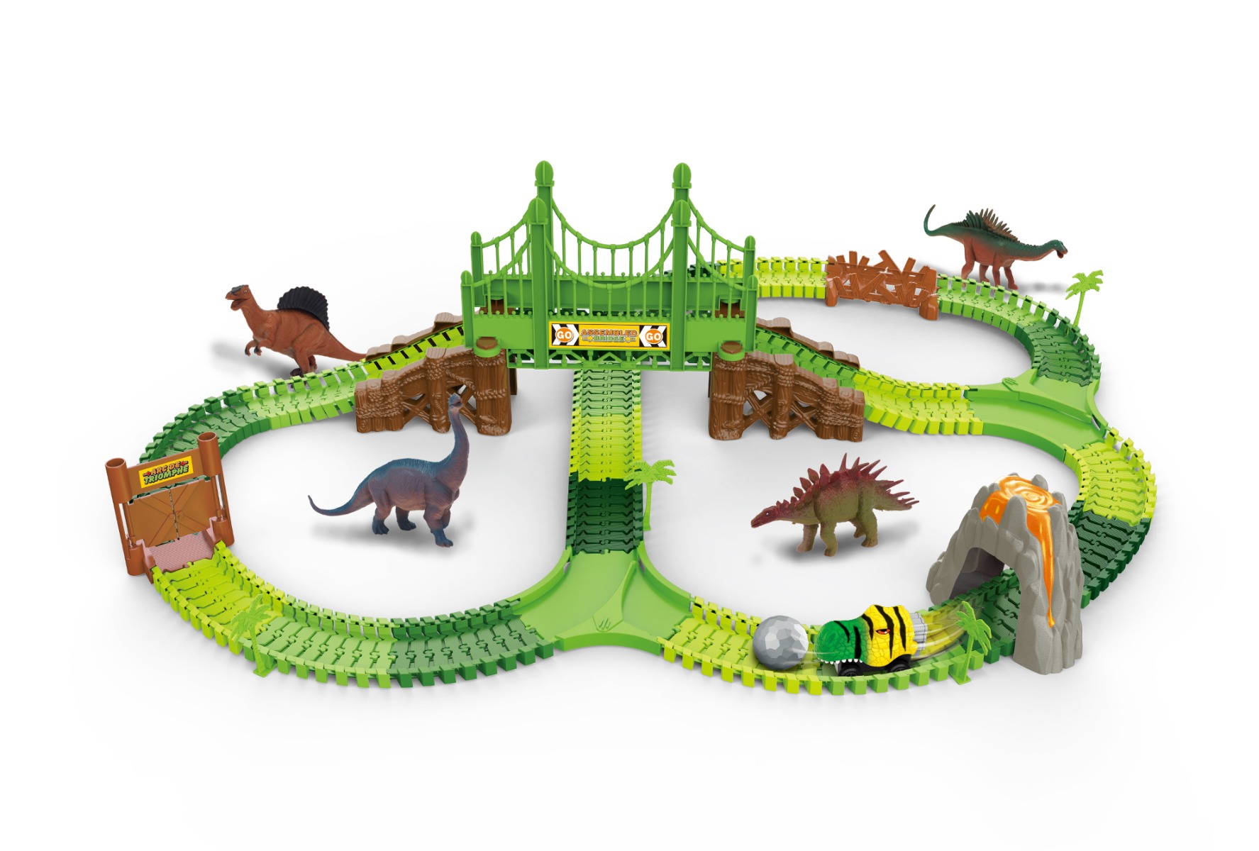 Buy Dinosaur Track Set with 213pcs Online | Yallatoys Qatar